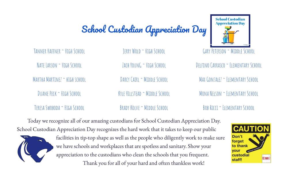 School Custodian Appreciation Day | St. Croix Central High School